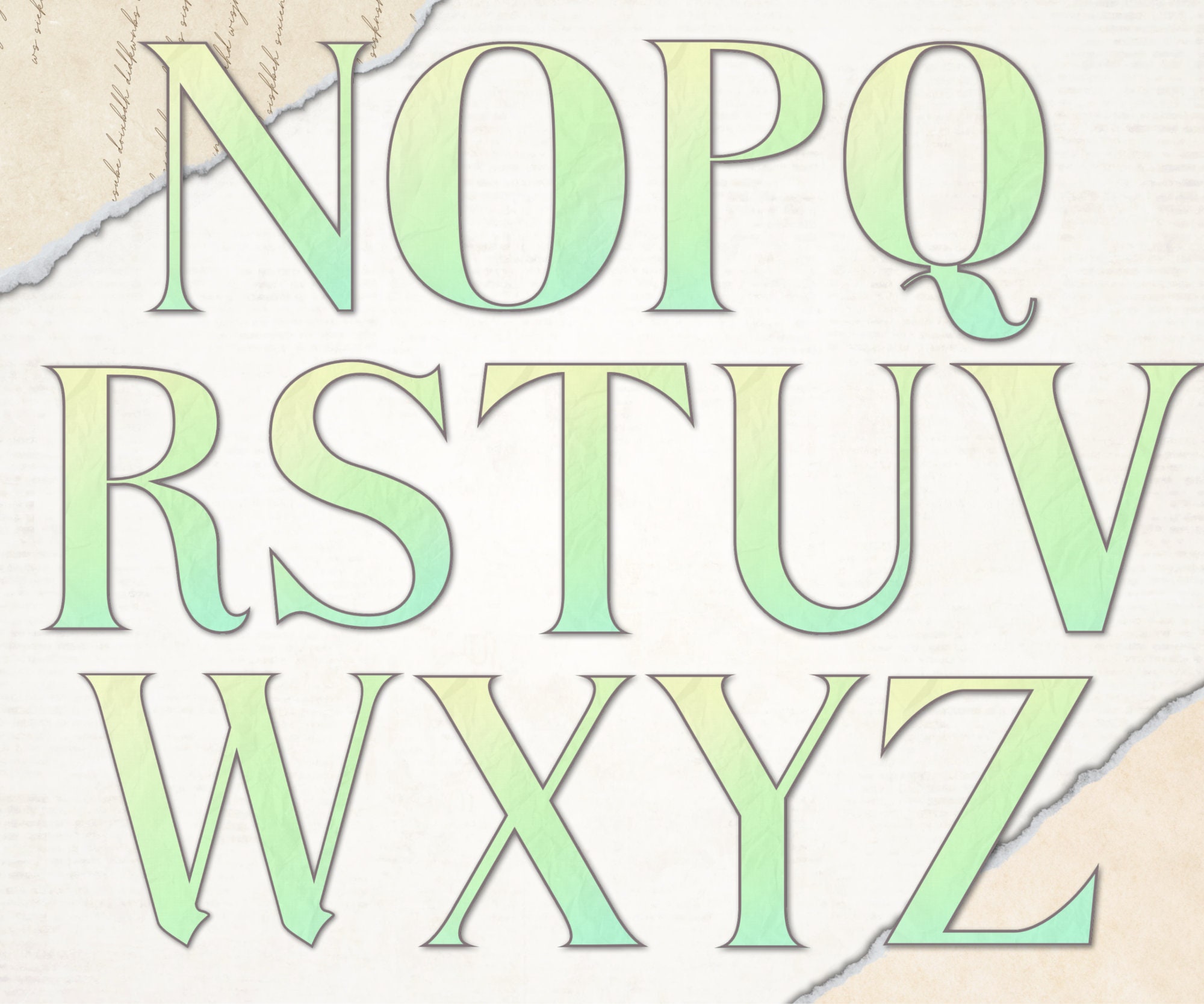 42 Alphabet Numbers & Punctuation Digital Scrapbook Stickers | Dreamy ...