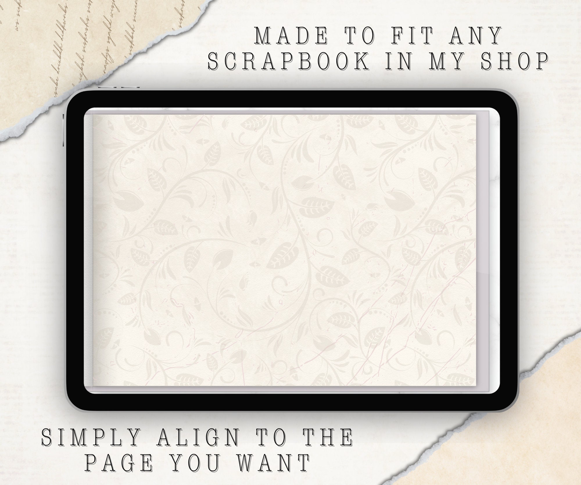 24 Vintage Paper Scrapbook Digital Sticker Page Overlays | Transparent ...