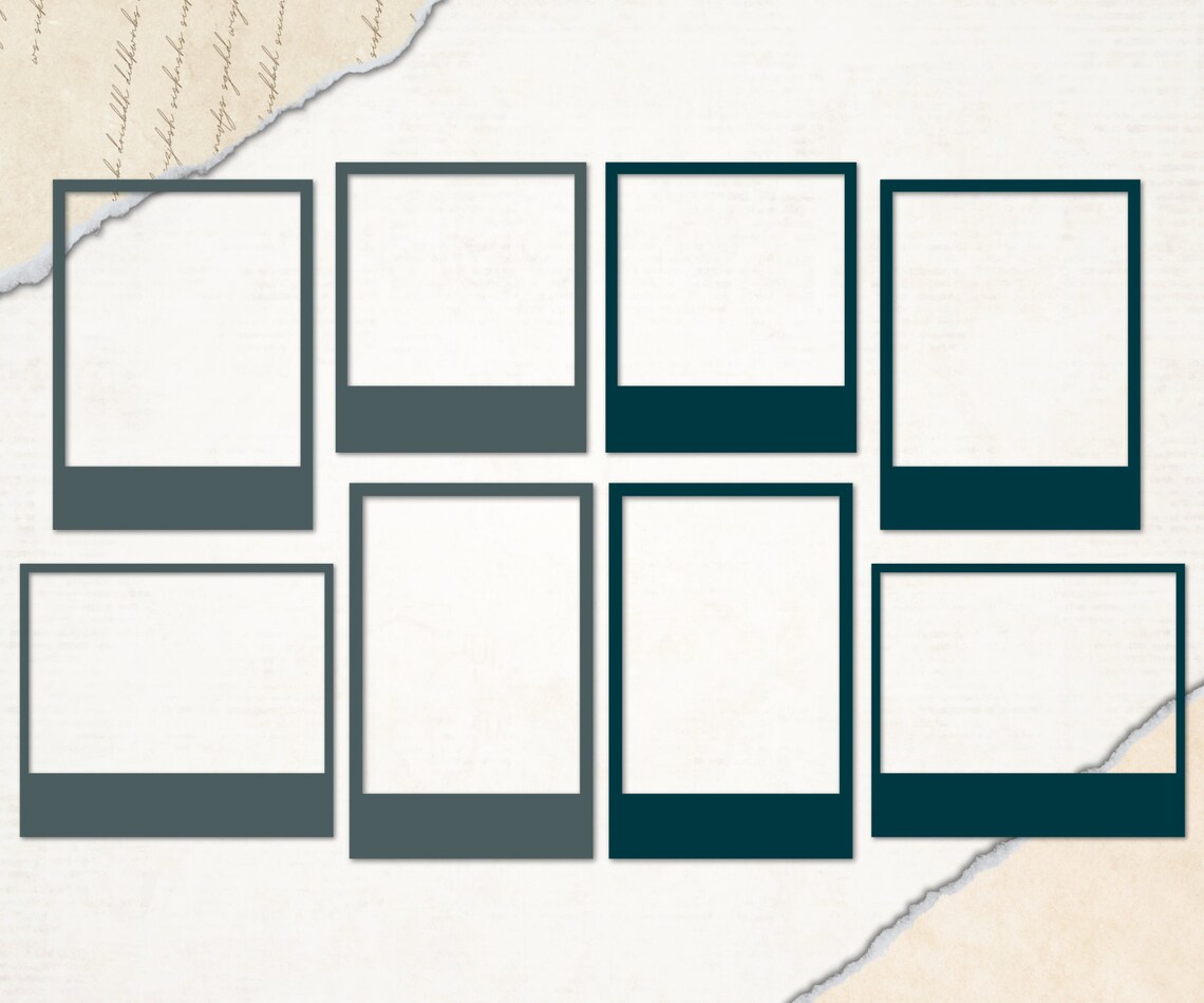 40 Digital Scrapbook Stickers | Basic Photo Frames | 10 Colors | 4 ...