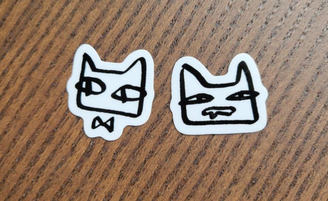 Clear Vinyl Doodle Guillotine Cat Stickers - Etsy