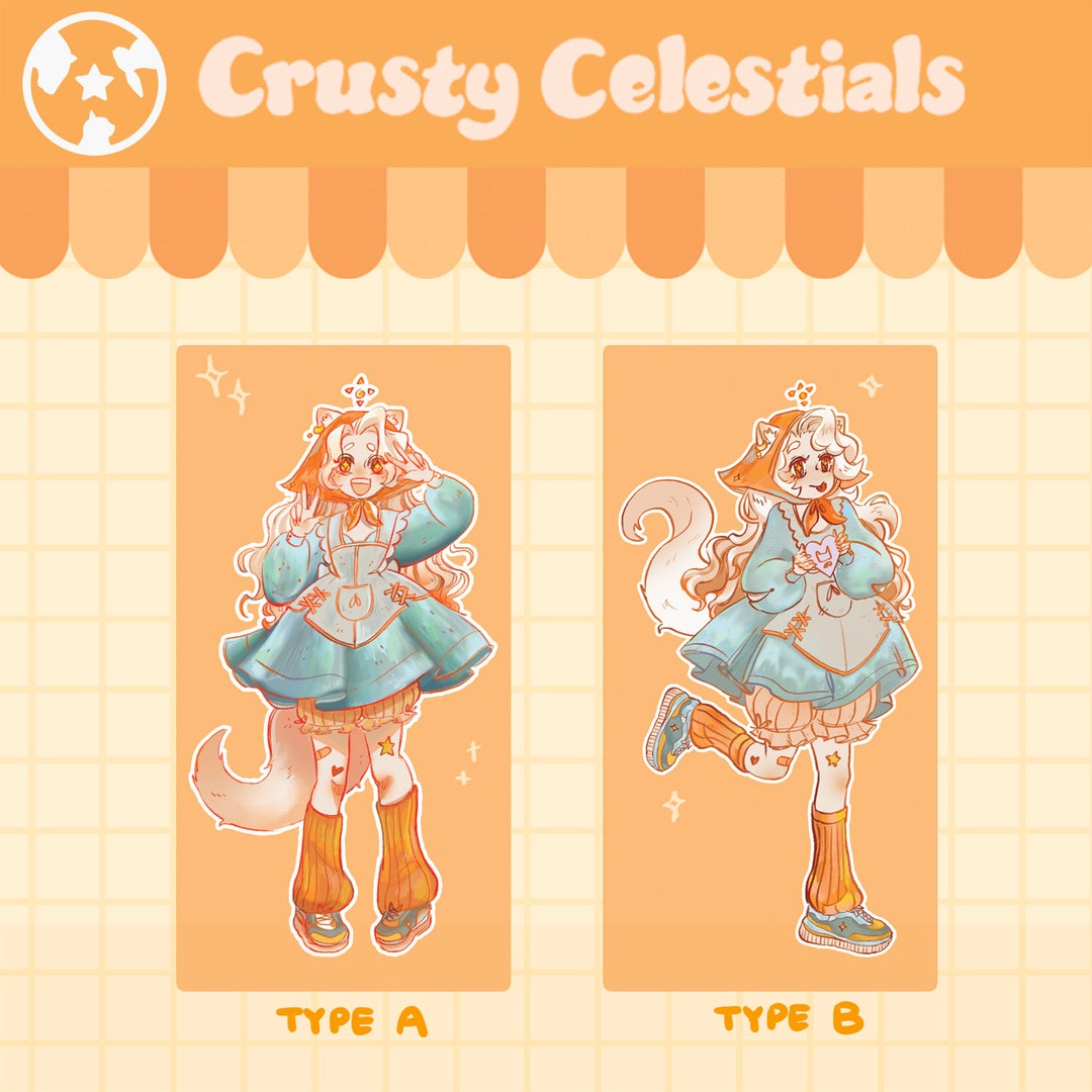 Cute Holographic Star Cat Girl Sticker-alina - Etsy