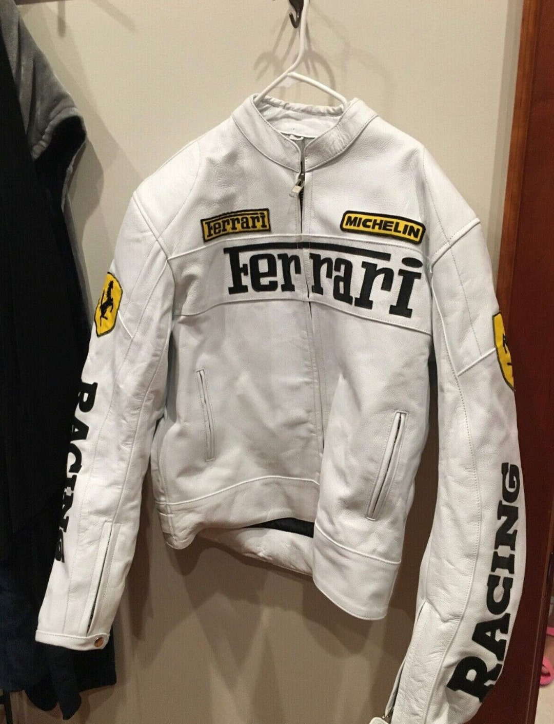 Ferrari F1 Racing Jacket Men Cowhide Leather Formula Man F1 - Etsy