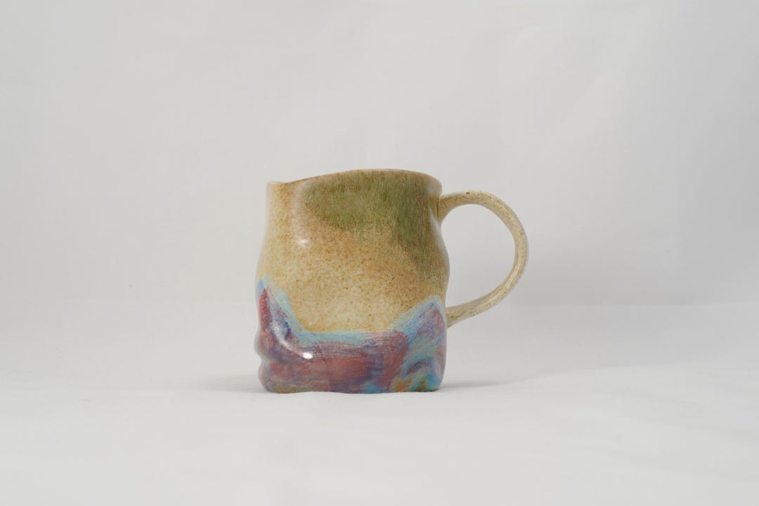 ORIN Series Mug 02 | Altered Crumpled-form Stoneware Mug With Layered ...