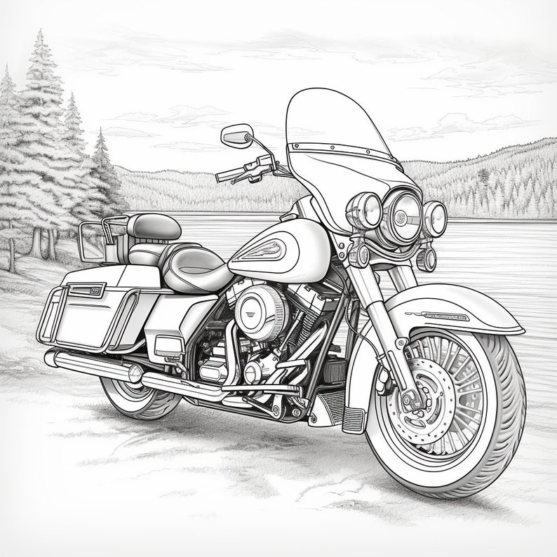 68 Harley Davidson Coloring Sheets Pages High Resolution. Awesome Gift ...