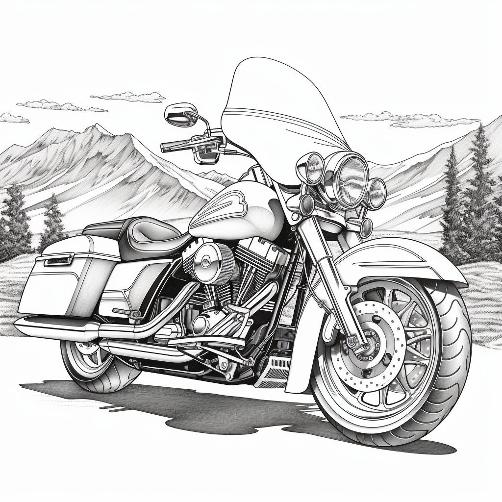 68 Harley Davidson Coloring Sheets Pages High Resolution. Awesome Gift ...