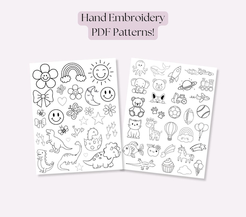 Kids Hand Embroidery Patterns - Stick and Stitch Printable Template ...