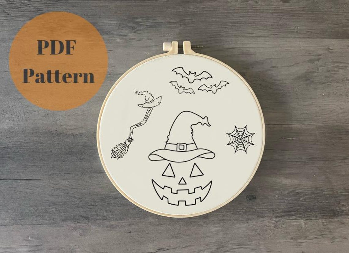 Hand Embroidery Halloween Patterns Printable PDF - Etsy