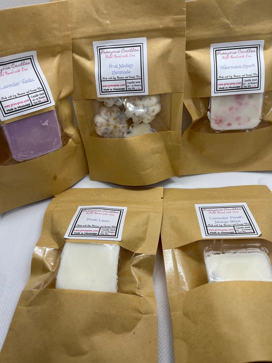 5-piece 1 Oz Candle Melt Sample Set: A Journey of Enchanting Fragrances ...
