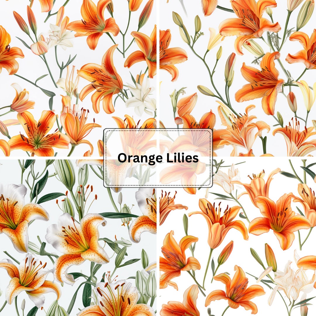 Lily Patterns - Popular Colors, Seamless Tiles, 300 DPI, 12inch, JPG ...