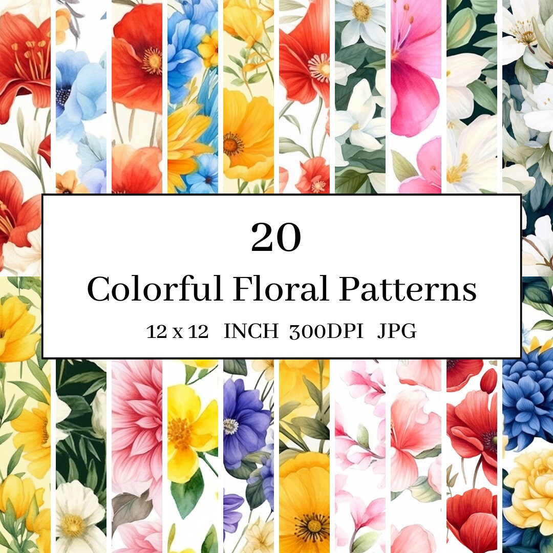 Seamless Floral Patterns, Digital Download, Digital Paper, Spring ...