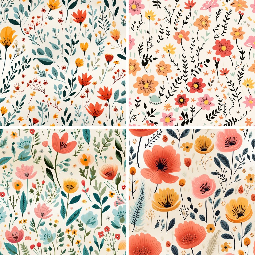 20 Seamless Floral Tiles Little Flowers on Light - Etsy