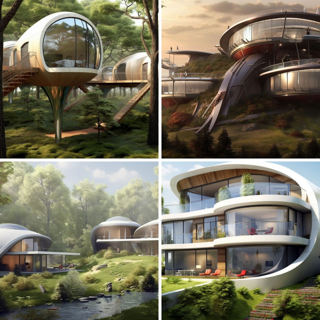 Futuristic Suburban Homes - Digital Artwork - Ancient European Area ...
