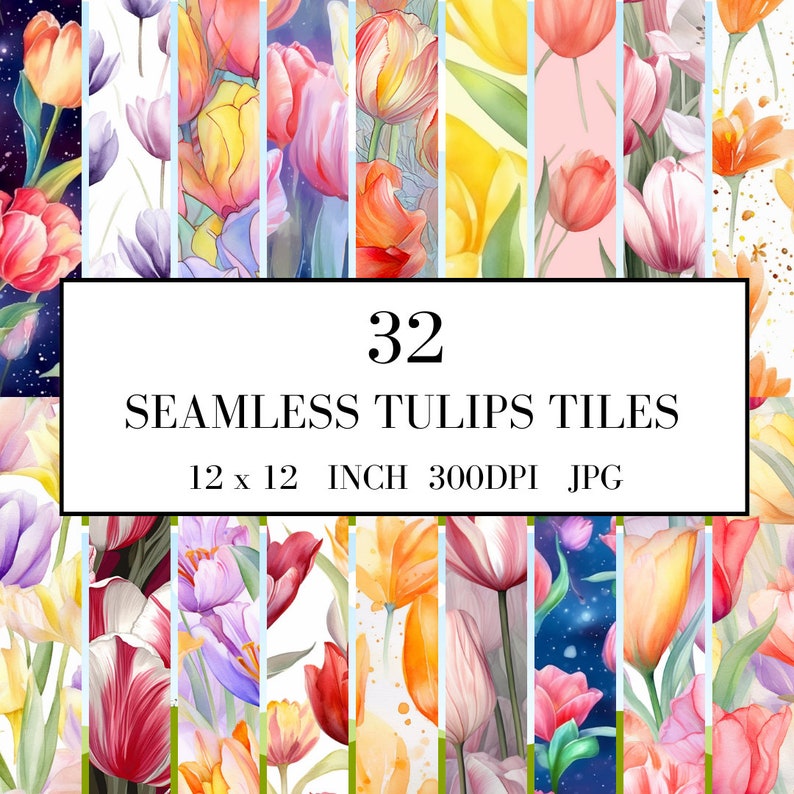 Colorful Tulip Tile Images, Variety of Colors and Backgrounds ...