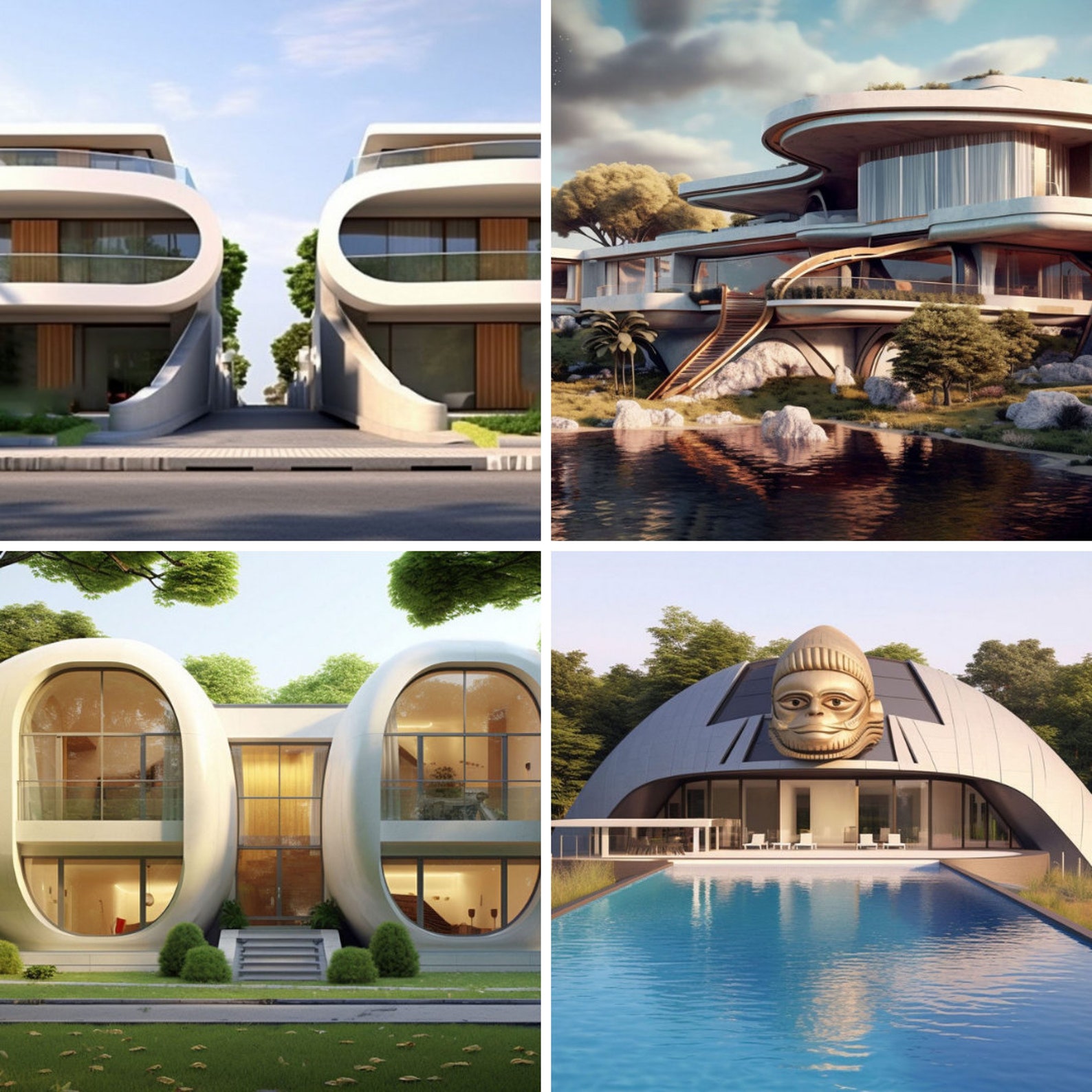 Futuristic Suburban Homes - Digital Artwork - More Ancient European ...