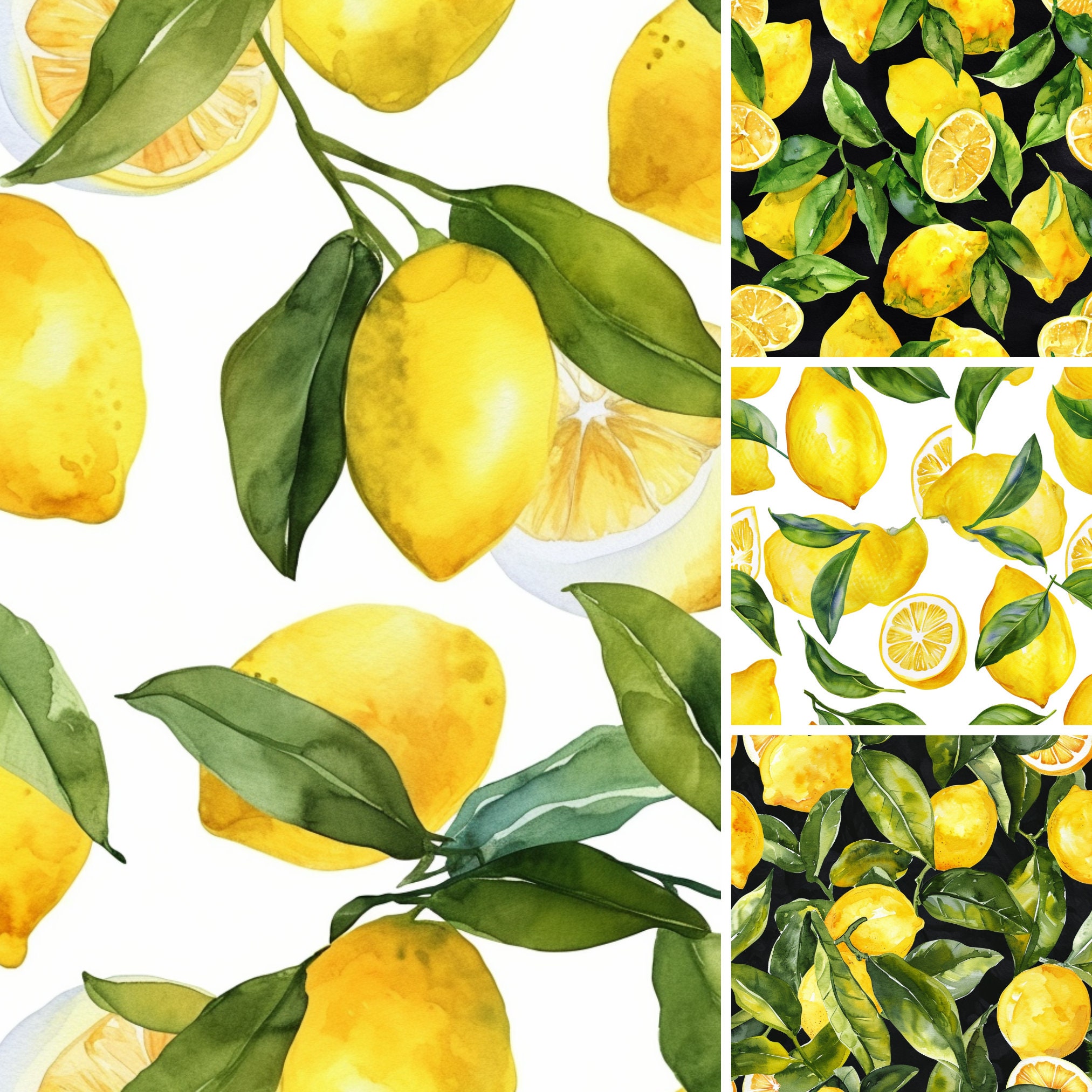 36 Fruit Patterns 1 - Popular Fruit, Seamless Tiles, 300 DPI, 12inch ...