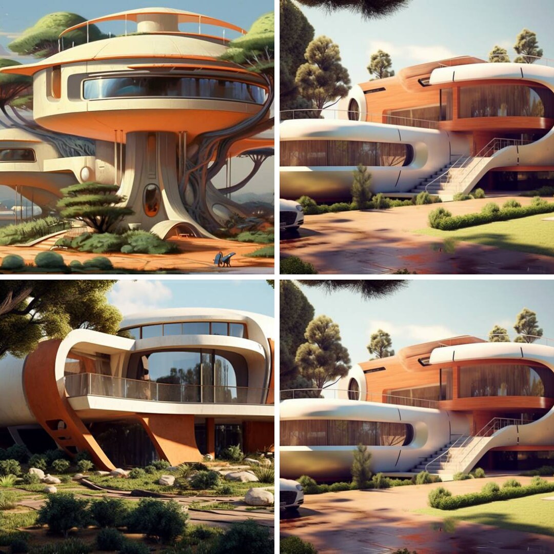 Futuristic Suburban Homes - Digital Artwork - Ancient Central American ...