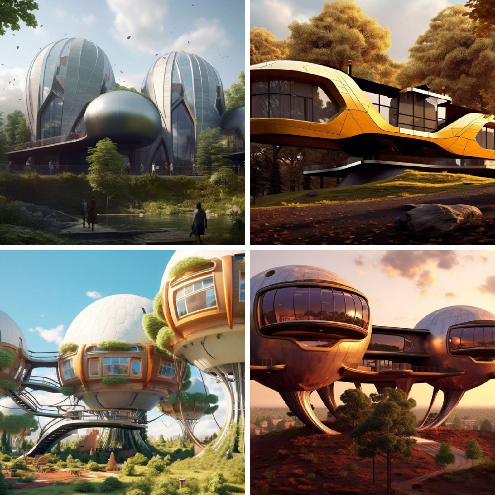 Futuristic Suburban Homes - Digital Artwork - More Ancient European ...
