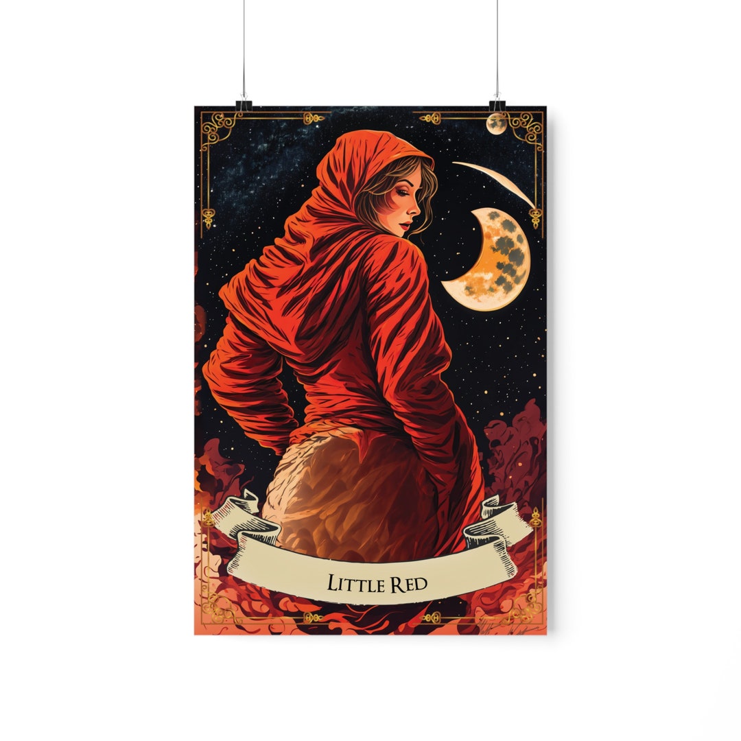 Red Riding Hood Tarot Card Poster Dark Fantasy Art Fairy Tale Art - Etsy