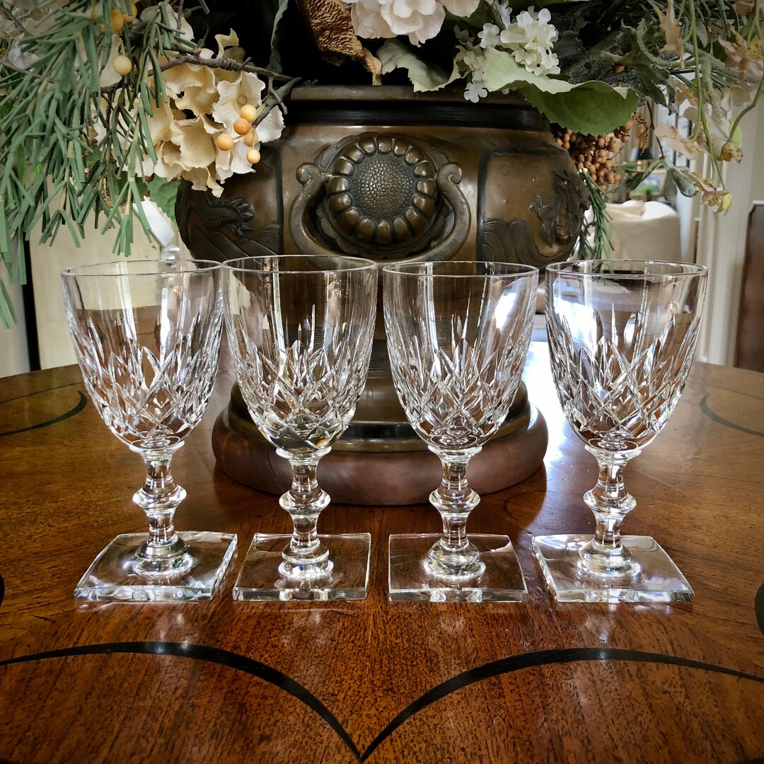 Hawkes Crystal Wine Glasses Water Goblets Handmade Cornwall Pattern ...