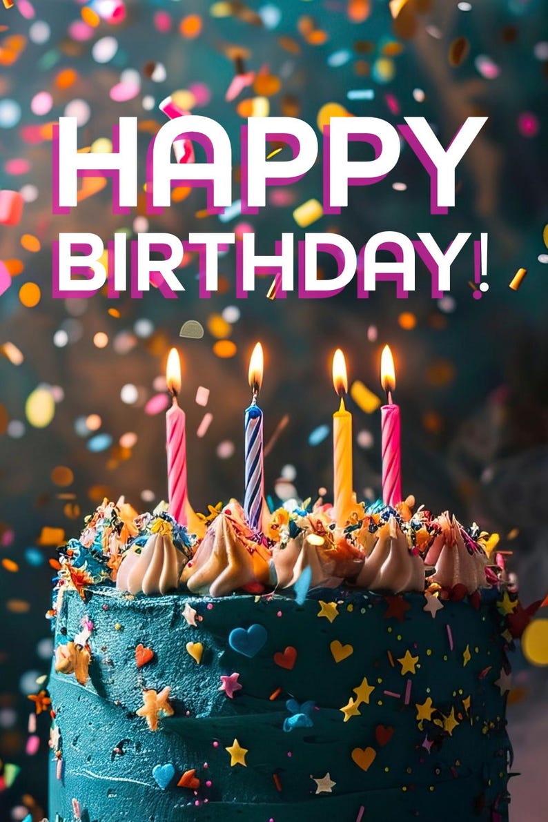 Happy Birthday Digital Card | Instant Download | Animated | Static - Etsy