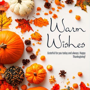 Well Wishes Digital Thanksgiving Day Card | Animated | Static | Instant ...