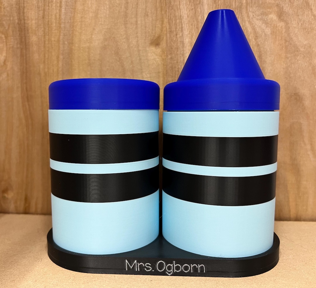 Crayon Shaped Dual Sided Crayon Holder: Teacher Desk Organizer, Made in ...