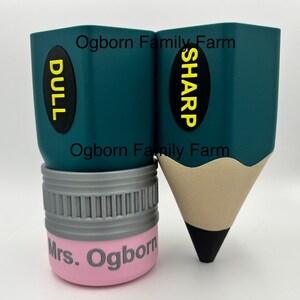 Personalized Pencil Holder for Primary School Teachers Desk Sharp Dull ...