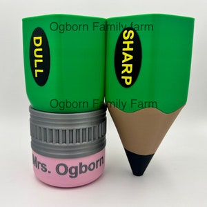 Personalized Pencil Holder for Primary School Teachers Desk Sharp Dull ...