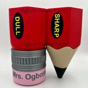 Personalized Pencil Holder for Primary School Teachers Desk Sharp Dull ...