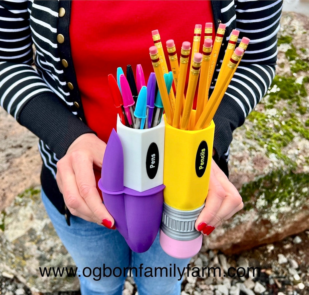 The Dual Sided Pen/pencil Holder for Teachers Desk or Classroom - Etsy