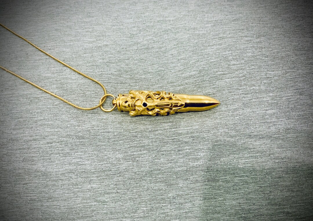 Elaborate Bullet Casing Shell deluxe Masculine Hollow Stash Pendant ...