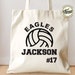 Custom Team Name Volleyball Tote Bag, Custom Name and Number Gift ...