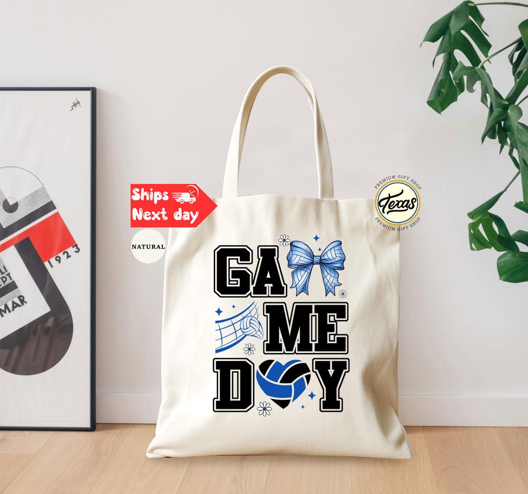 Game Day Sports Bow Tote Bag: Volleyball Mom Gift Bag - Etsy