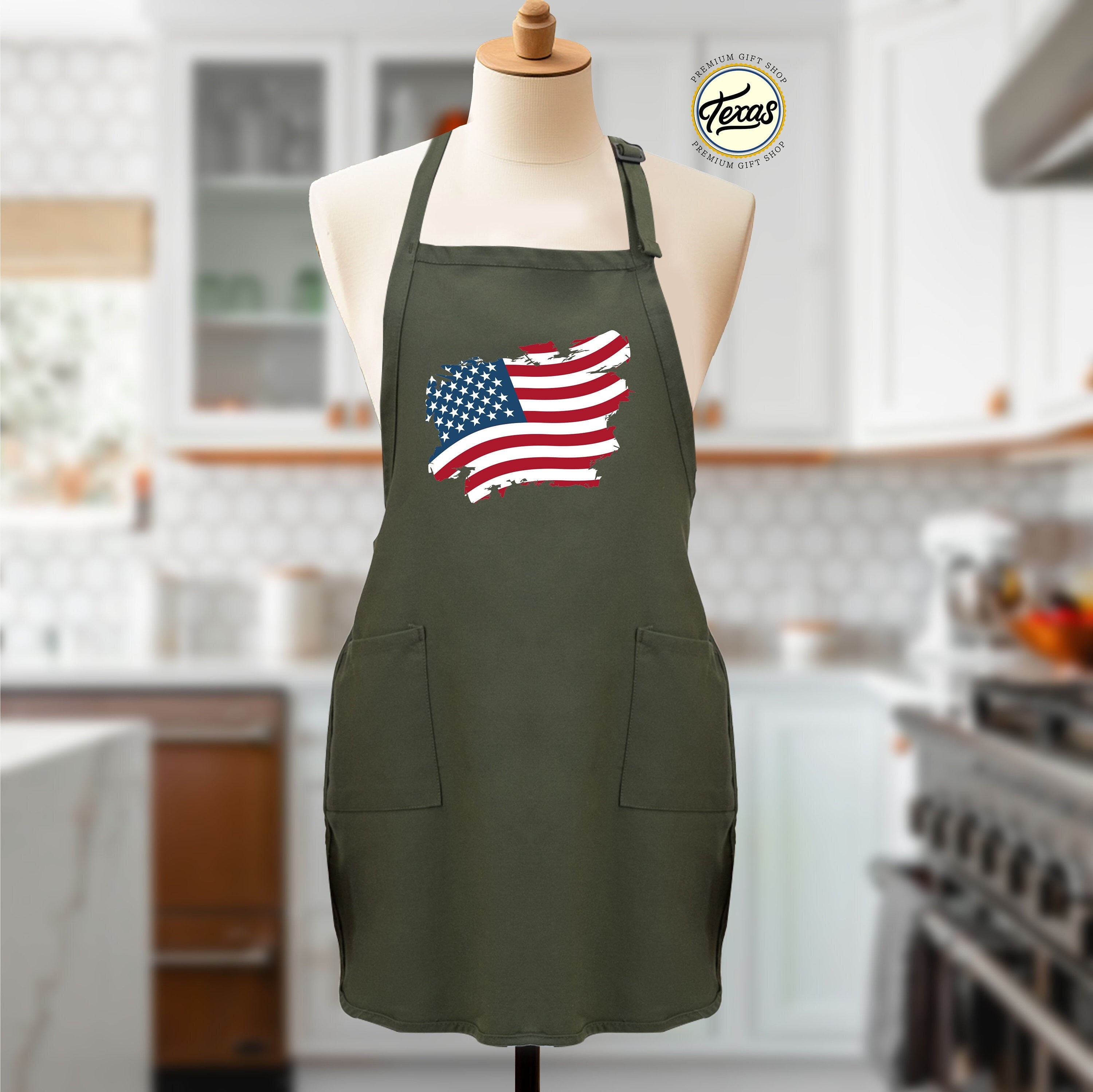 USA Flag Apron, Patriotic American Flag Apron, Gift for Men, Gift for ...