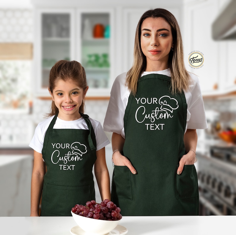 Personalized Family Apron: Custom Text Matching Baking Gift - Etsy