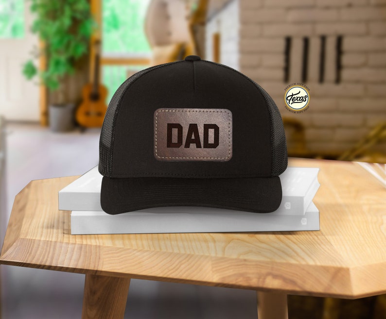 Personalized Dad Hat, Father's Day Custom Hat, Leather Patch Cap, New ...