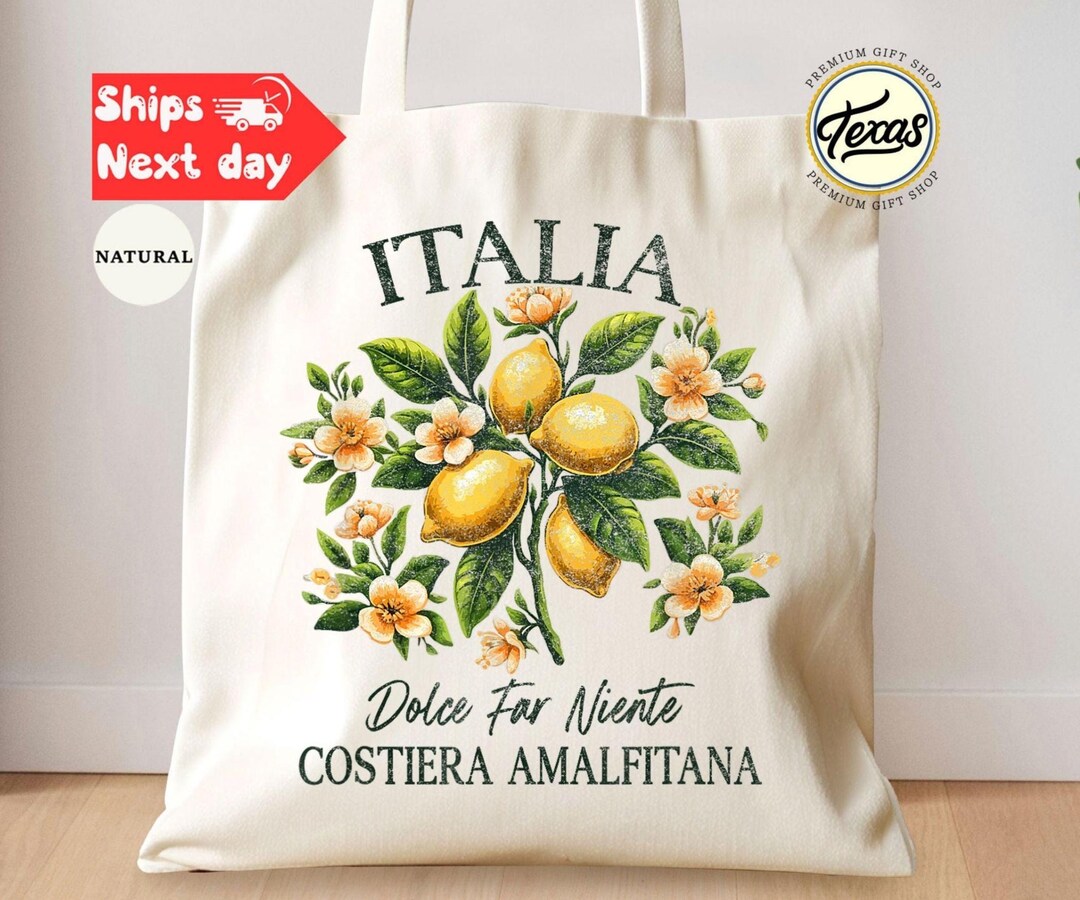 Amalfi Coast Lemon Tote Bag: Italian Summer Travel Bag - Etsy