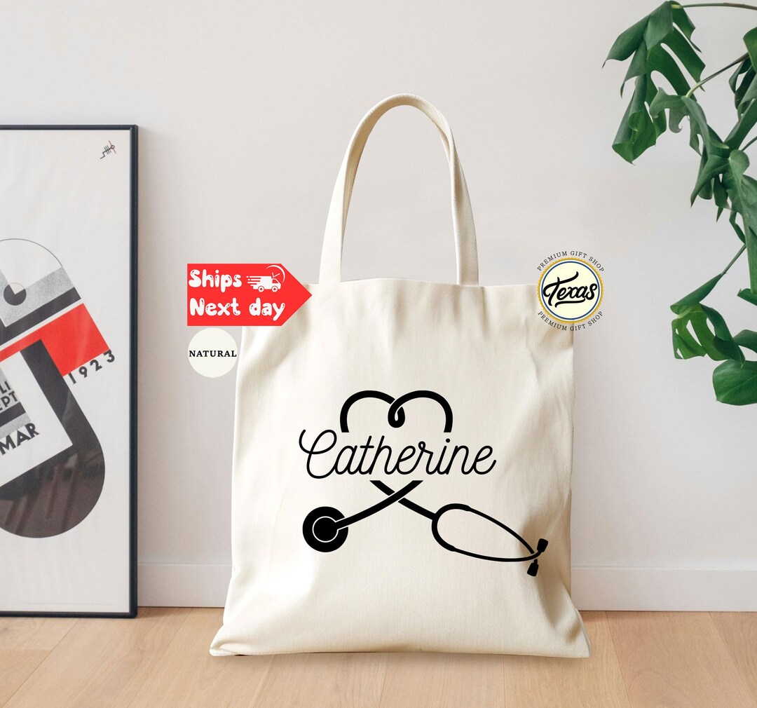 Personalized Nurse Tote Bag: Stethoscope Heart Gift - Etsy