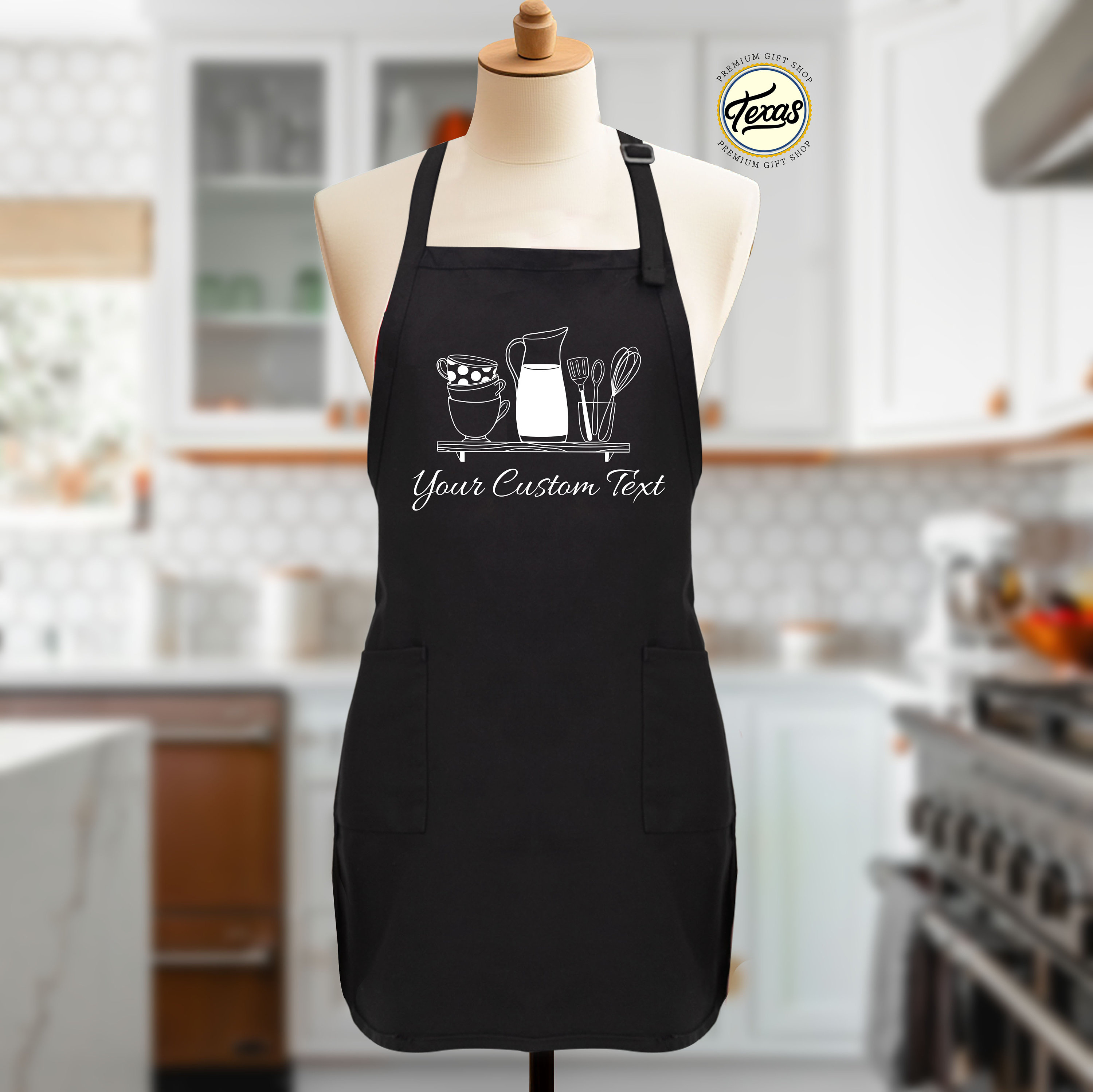 Custom Text Baking Apron, Personalized Cooking Apron, Chef Apron ...