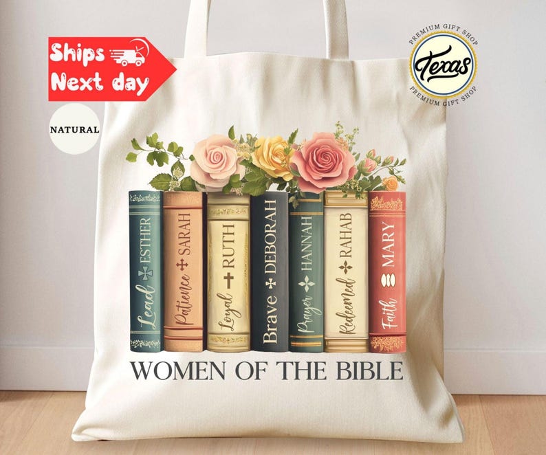 Women of the Bible Tote Bag: Floral Christian Book Tote - Etsy