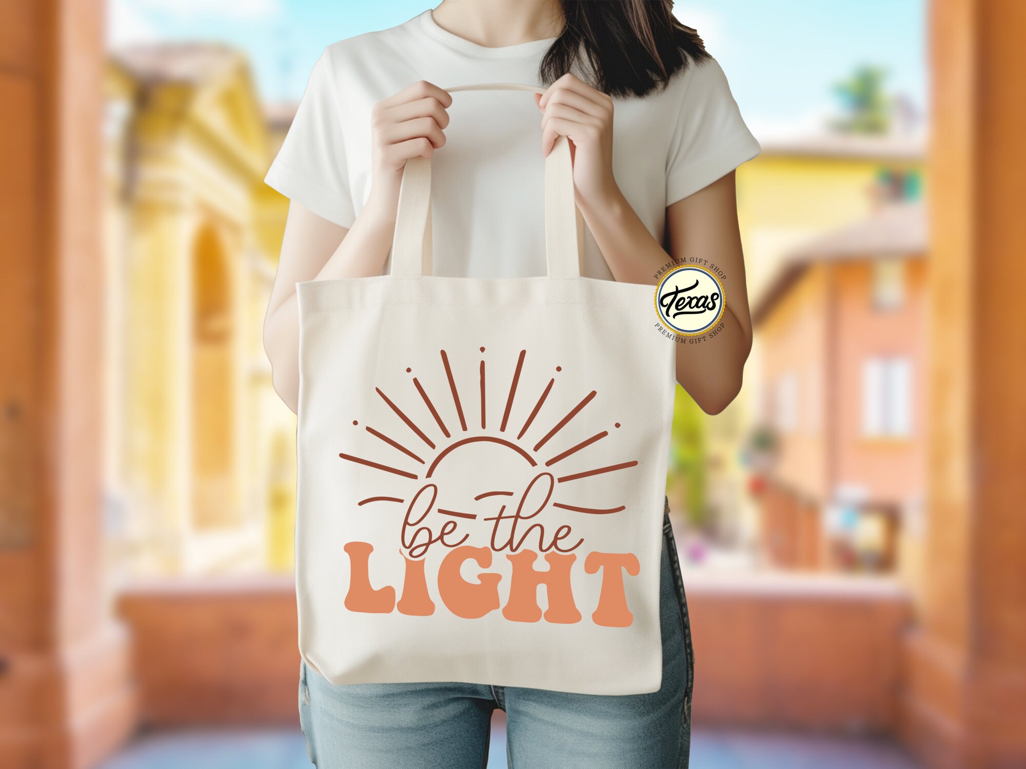 Be the Light Tote Bag: Boho Christian Canvas Bag - Etsy
