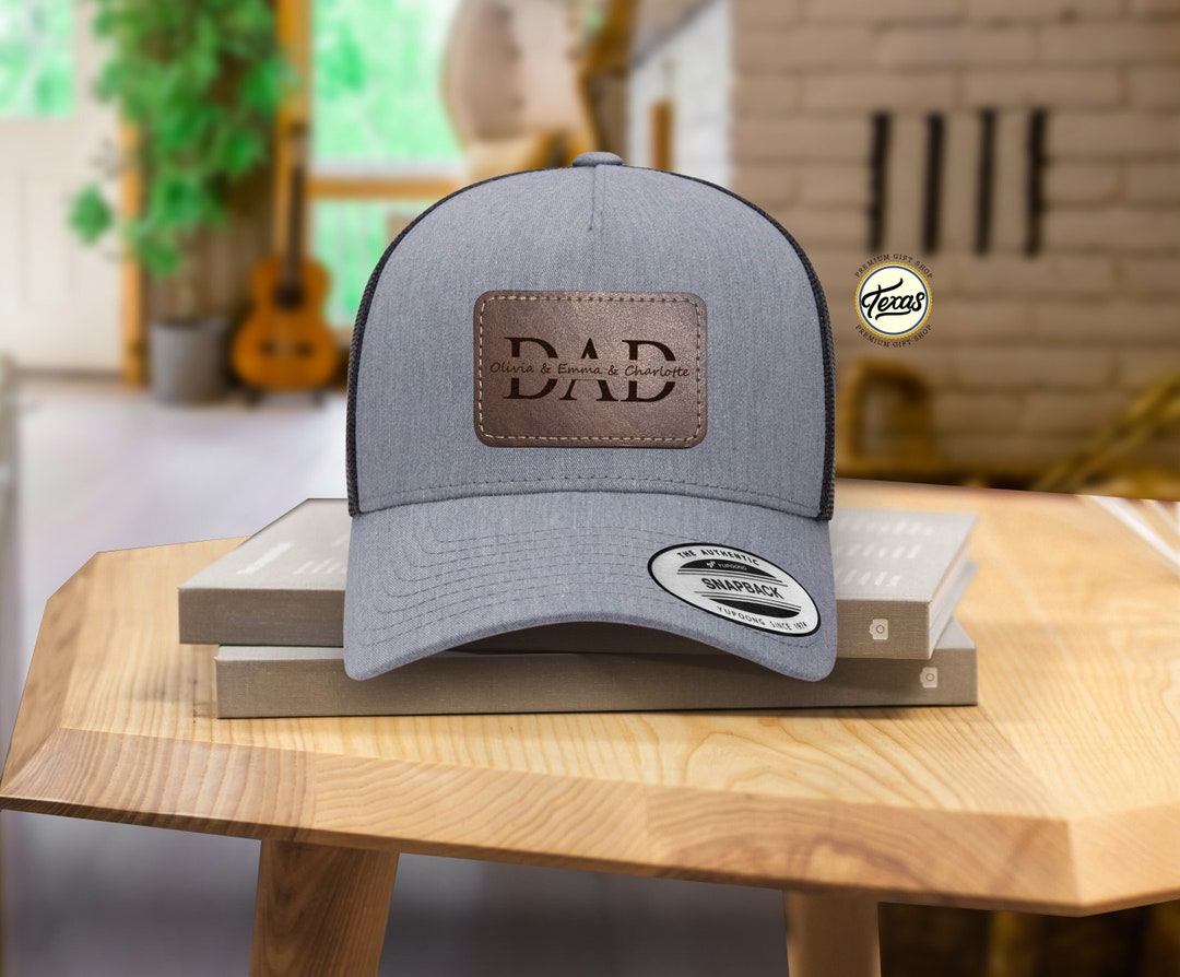 Custom Kids Name Dad Hat: Personalized Leather Patch Trucker Hat - Etsy