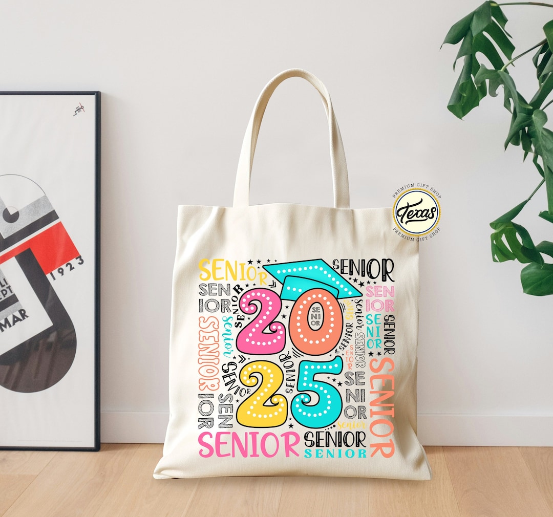 Colorful Senior 2025 Tote Bag, Senior 2025 Gift, Graduation Tote Bag ...