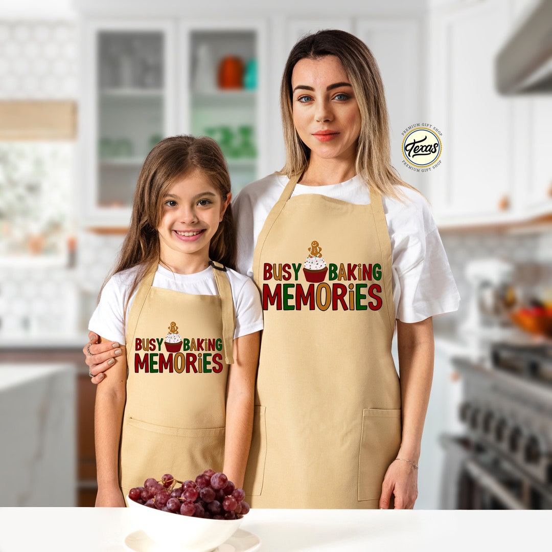 Busy Baking Memories Aprons, Christmas Matching Apron Set, Baking Crew ...