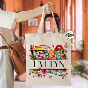 Custom Name Tote Bag, Sublimation School Tote Gift, Personalized Tote ...