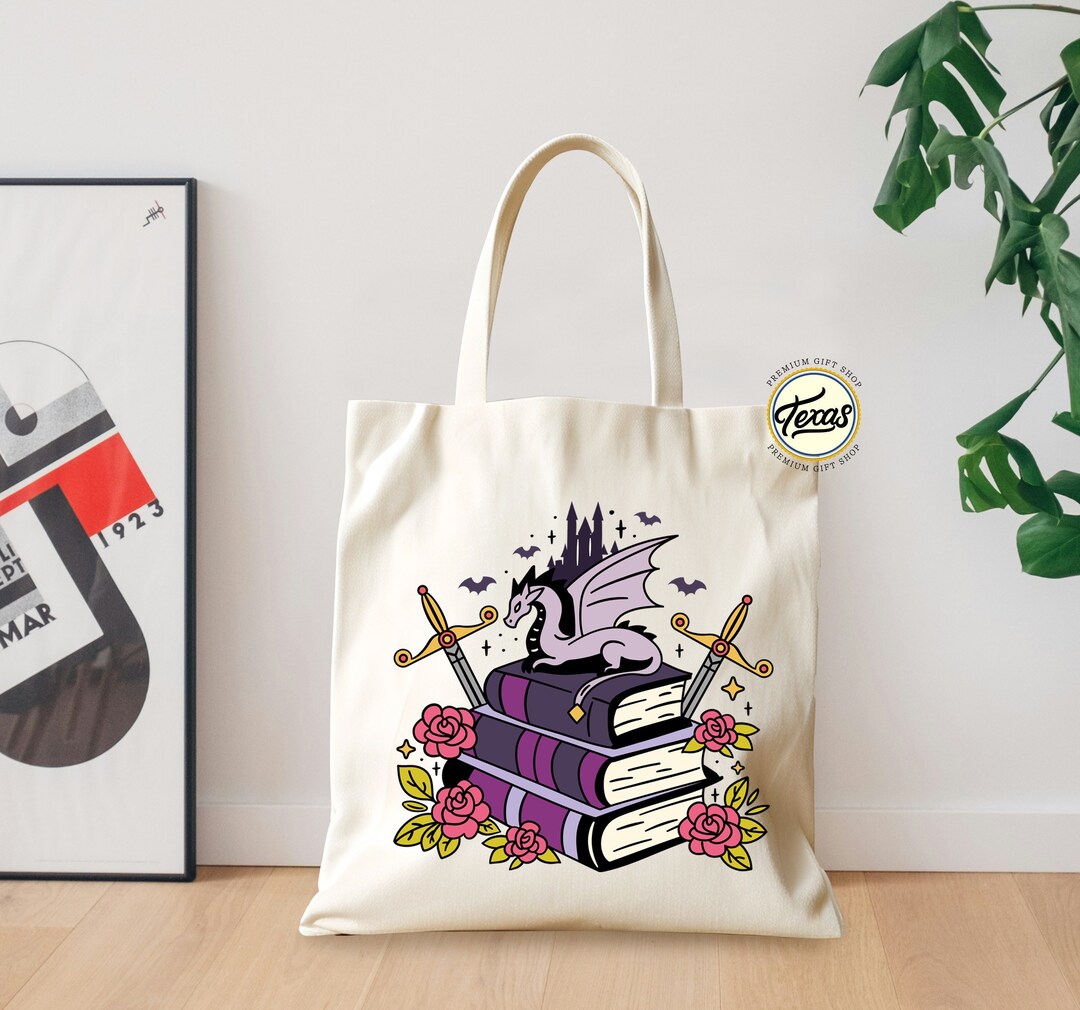 Fantasy Book Tote Bag, Fantasy Reader Tote Bag, Bookish Bag, Fantasy ...