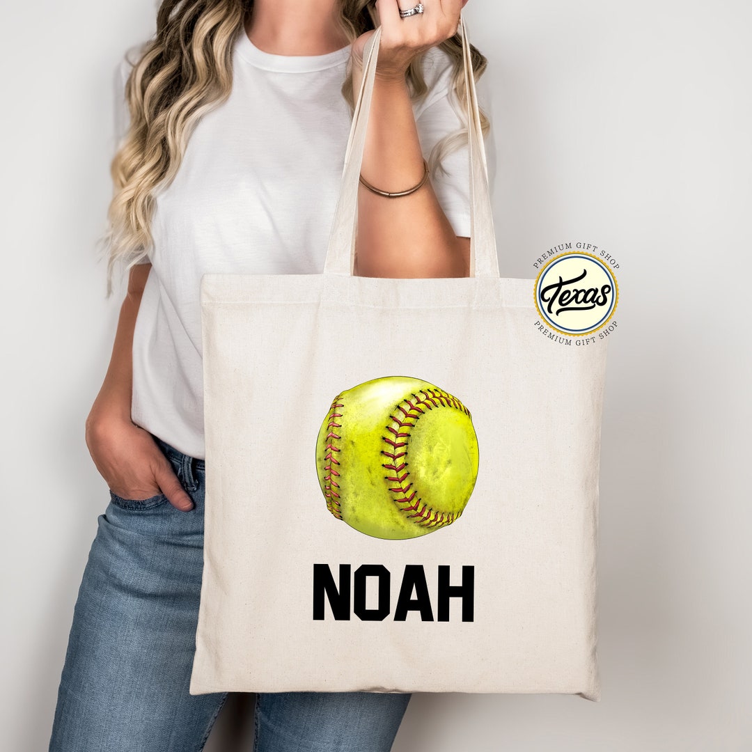 Personalized Softball Tote Bag: Custom Name - Etsy