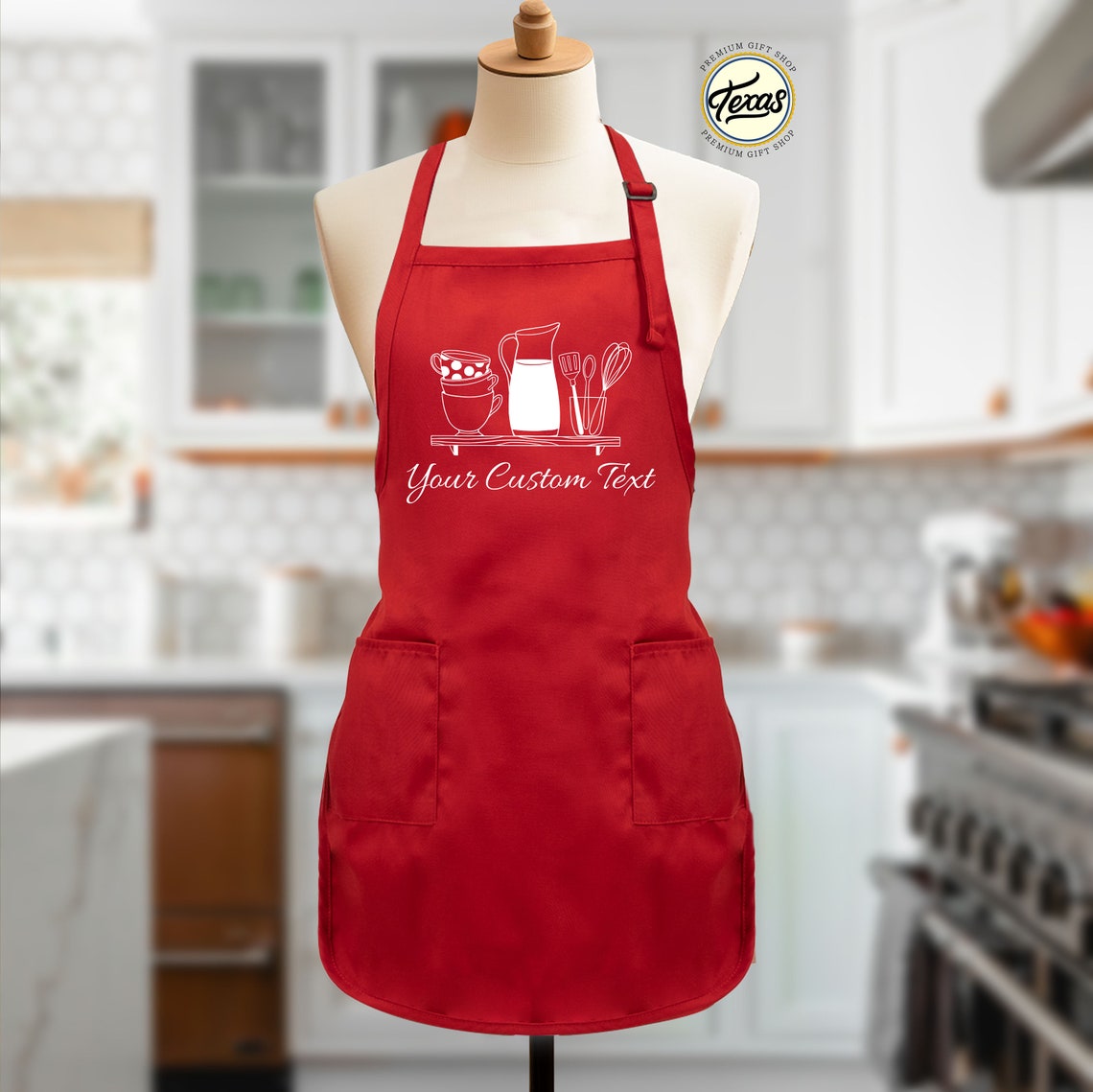 Custom Text Baking Apron, Personalized Cooking Apron, Chef Apron ...