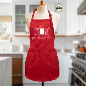 Custom Text Baking Apron, Personalized Cooking Apron, Chef Apron ...