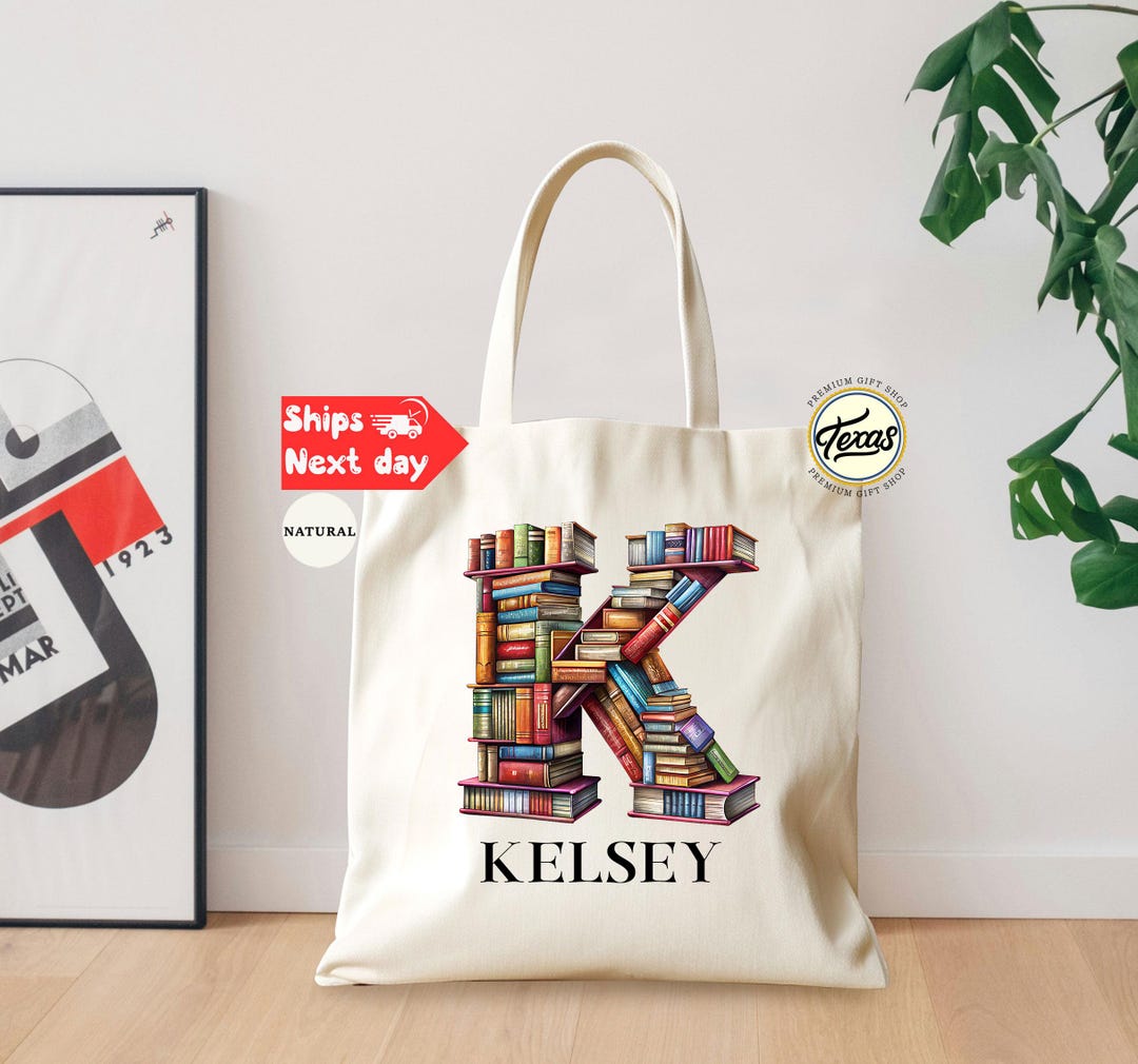 Personalized Book Tote Bag: Library Bag, Teacher Gift - Etsy